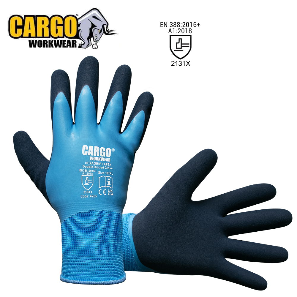 Cargo HexaGrip Latex Double Dipped Glove WorkWear Experts